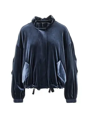 Emporio Armani Chenille Blouson Jacket - Blue
