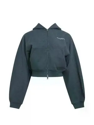 Alexander Wang Cropped Zip-up Hoodie - Blue