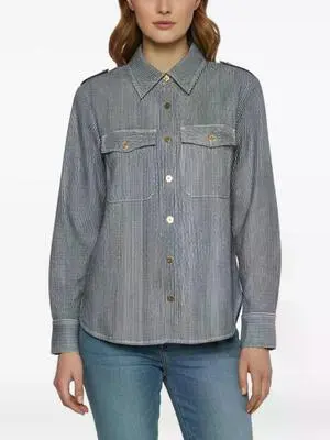 Zimmermann Patience Striped Utility Shirt - Blue