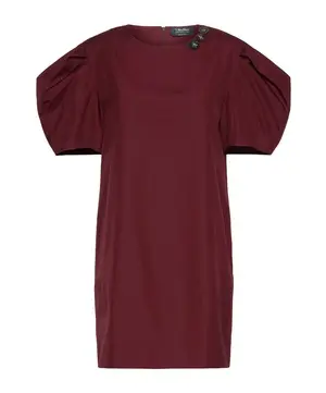 Max Mara Cotton Poplin Short Dress Ruby - Ruby Colour