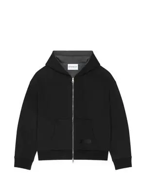Givenchy Couture Seam Zipped Hoodie In Scuba - Black