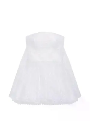 Givenchy Mini Bustier Dress In Lace With Cape - White