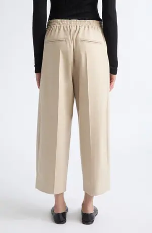 Maria Mcmanus Pleated Stretch Wool & Cashmere Drawstring Trousers