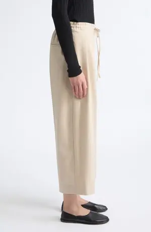 Maria Mcmanus Pleated Stretch Wool & Cashmere Drawstring Trousers