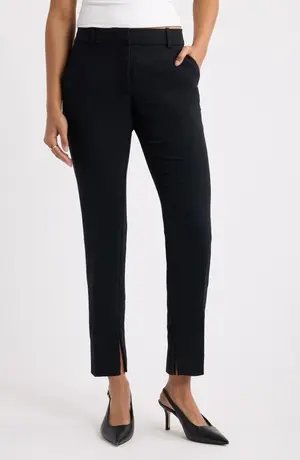 OPEN EDIT Curator Crepe Slim Trousers - Black