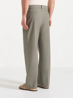 Manière De Voir Dorian Twill Pleated Linen Trousers