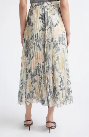 JASON WU Knife Sunburst Pleated Midi Skirt