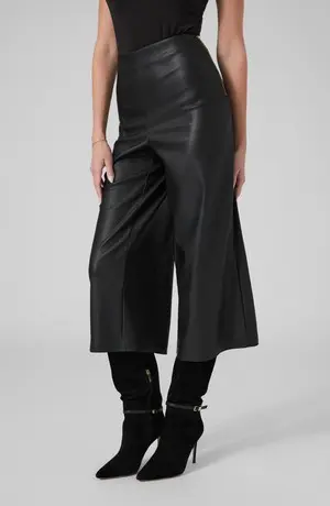 MARCIANO Cecilia High Waist Faux Leather Culottes