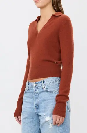 Eterne Vance Johnny Collar Cashmere Sweater