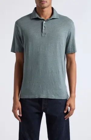 Thom Sweeney Linen Polo - Green