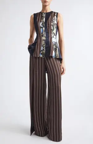 JASON WU Mixed Media Paneled Silk Top