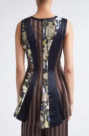 JASON WU Mixed Media Paneled Silk Top
