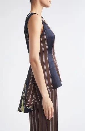 JASON WU Mixed Media Paneled Silk Top
