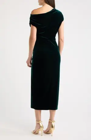 Vince Camuto Ruched Velvet Maxi Dress