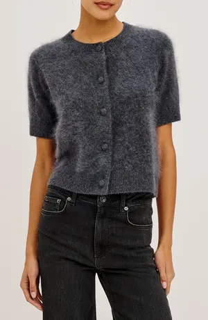 Rails Roman Short Sleeve Wool & Cashmere Cardigan