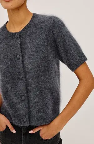 Rails Roman Short Sleeve Wool & Cashmere Cardigan