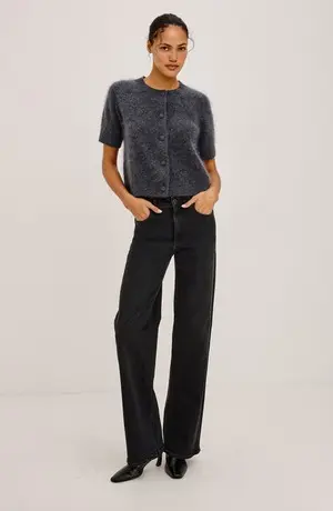 Rails Roman Short Sleeve Wool & Cashmere Cardigan