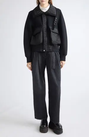 Sacai Sponge Sweat Blouson - Black