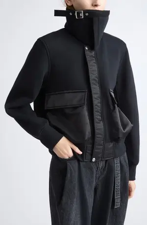 Sacai Sponge Sweat Blouson - Black