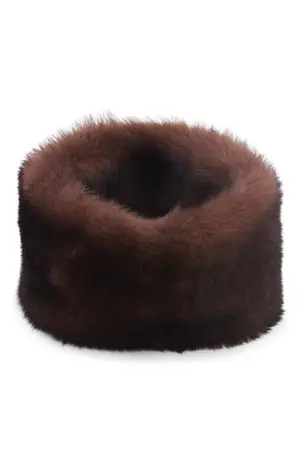 Valentino Garavani Signature Faux Fur Headband - Brown