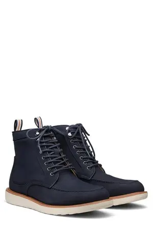 Swims Moc Toe Leather Boot - Navy