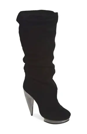 Jeffrey Campbell Slay To The Knee Boot - Black Suede