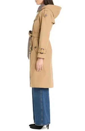 Vince Camuto Water Resistant Double Breasted Trench Coat - Khaki