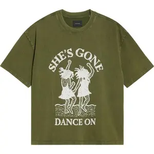 PACSUN She's Gone Oversize Cotton Graphic T-shirt - Olive