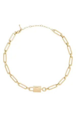Kate Spade New York Padlock Paperclip Chain Necklace - Gold