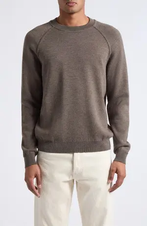 Thom Sweeney Wool Crewneck Sweater - Bark