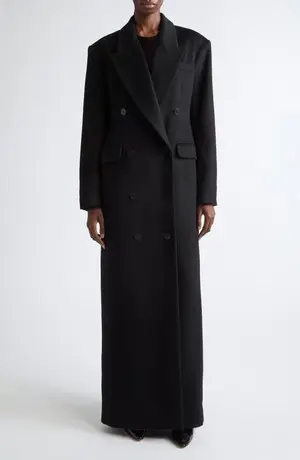 HEIRLOME Pascal Double Breasted Camel Hair Coat - Black
