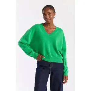BRODIE CASHMERE Hailey 100% Cashmere V-neck Sweater - Spring Green