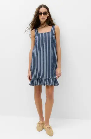M&s Ruffle Denim Mini Sundress