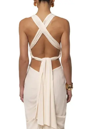 JLUXLABEL Warm Sunsets Maxi Dress - Cream