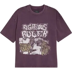 PACSUN Righteous Ruler Cotton Graphic T-shirt - Purple