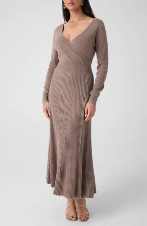MARCIANO Helsinki Long Sleeve Midi Sweater Dress