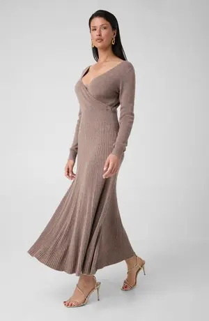 MARCIANO Helsinki Long Sleeve Midi Sweater Dress
