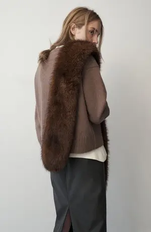 Mango Rounded Neck Wool Blend Sweater - Medium Brown