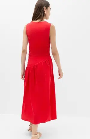 M&s Sleeveless Ruched Jersey Midi Dress