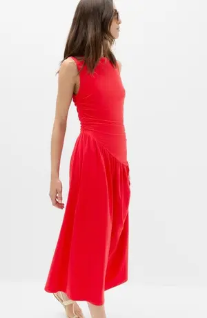 M&s Sleeveless Ruched Jersey Midi Dress
