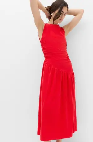 M&s Sleeveless Ruched Jersey Midi Dress