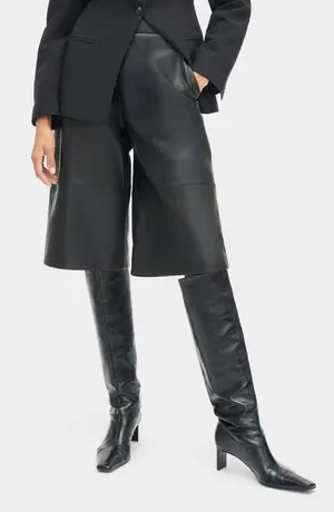 ALIGNE Kayleigh Leather Culottes - Black