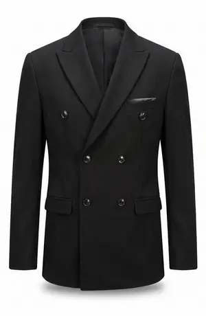 SOUL OF LONDON Solid Double Breasted Blazer