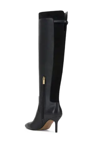 Vince Camuto Meleis Croc Embossed Knee High Boot - Black