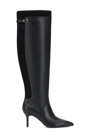 Vince Camuto Meleis Croc Embossed Knee High Boot - Black