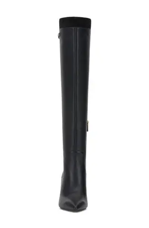 Vince Camuto Meleis Croc Embossed Knee High Boot - Black