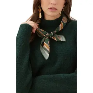 Karen Kane Paisley Border Satin Scarf - Print