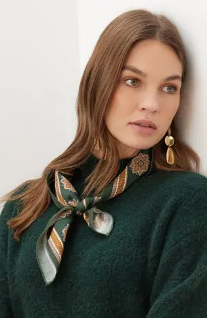 Karen Kane Paisley Border Satin Scarf