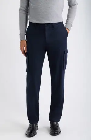 Bugatchi Wool Blend Cargo Pants - Navy