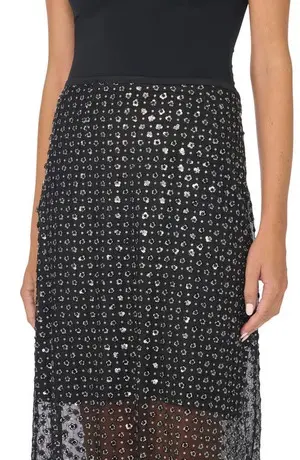 CECE DUPRAZ Mesh Midi Skirt